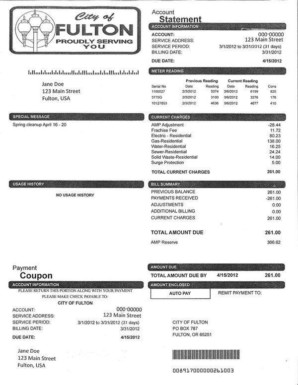 Fulton utility bills get new look | Fulton Sun