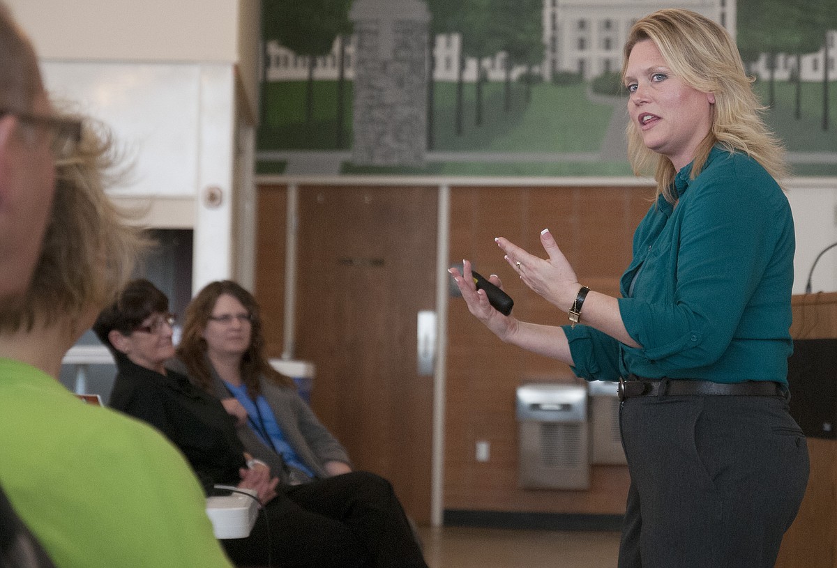 Stacey Lannert, abuse awareness advocate, tells her story at the Fulton ...
