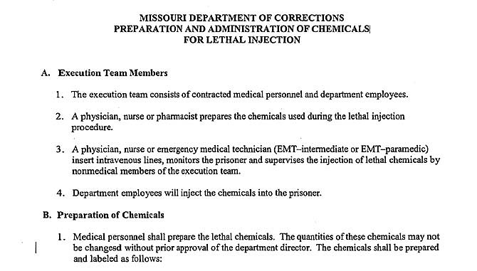 Missouri revises execution protocol | Jefferson City News Tribune