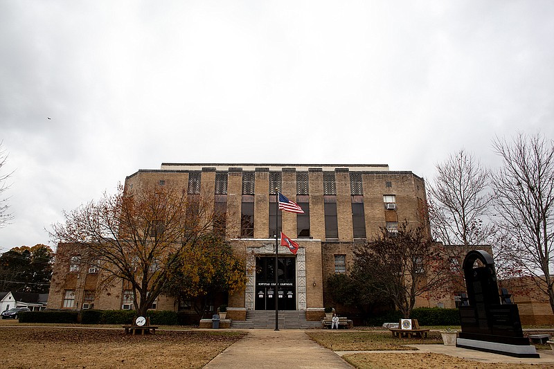 Entry, nearly unaltered interior highlight Hempstead County Courthouse