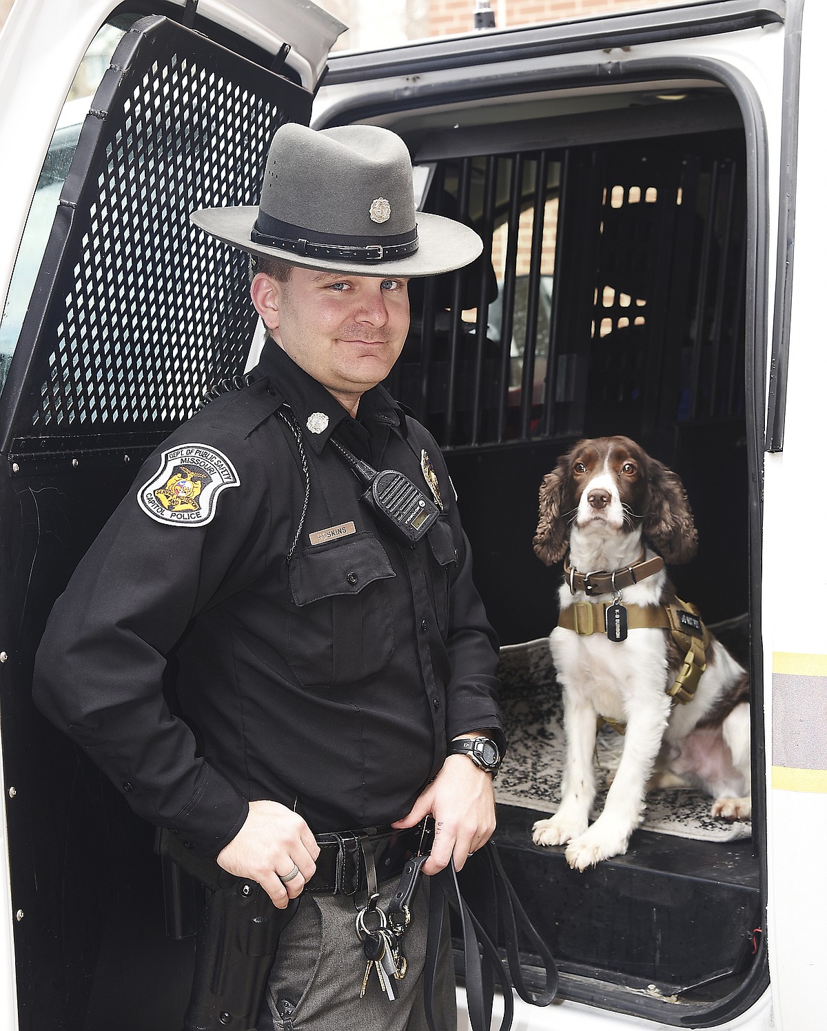 Explosive detection dog familiar, furry face around Capitol | Jefferson ...