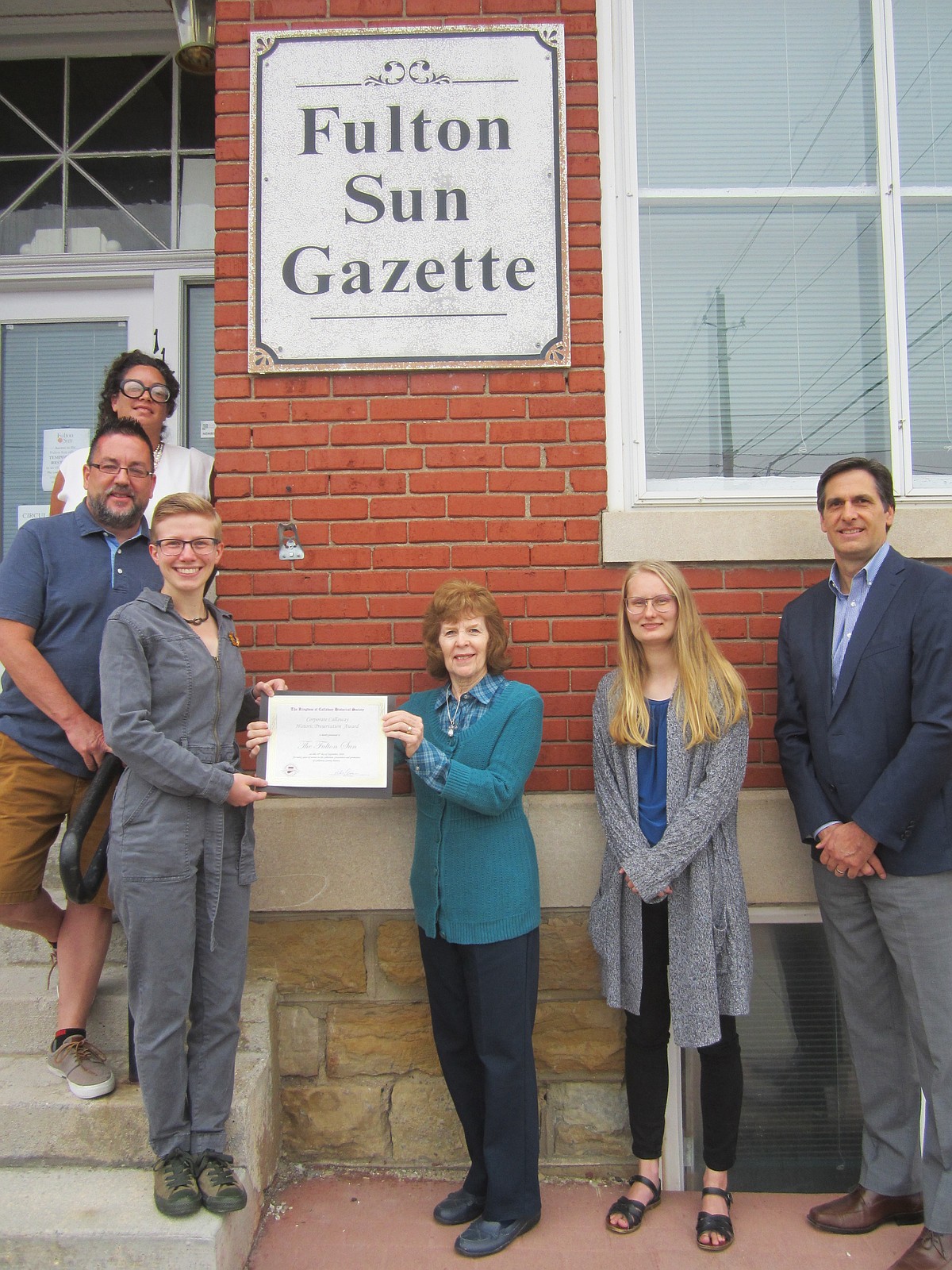 Fulton Sun honored by historical society | Fulton Sun