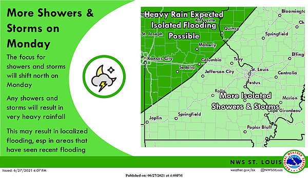 Flood threat continues as heavy rain remains in Mid-Missouri forecast ...