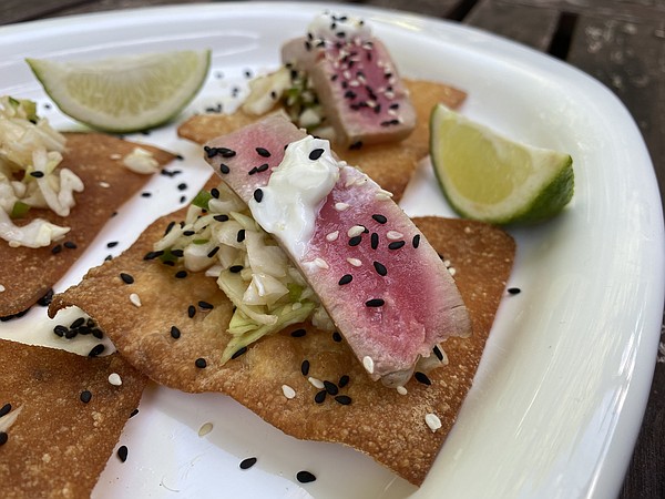 Open-face tuna tacos are easy summertime appetizer