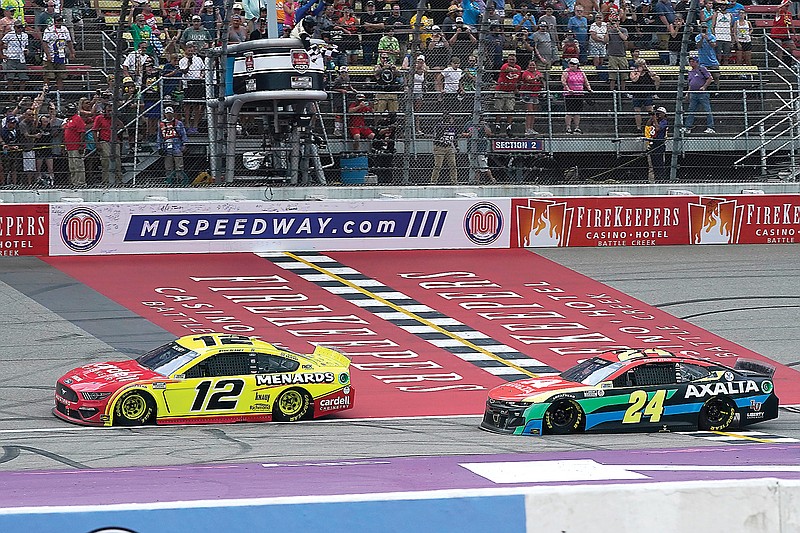 Blaney takes lead on final restart, holds on to win at Michigan ...