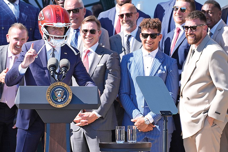 Biden dons helmet while hosting Super Bowl champion Chiefs | Fulton Sun