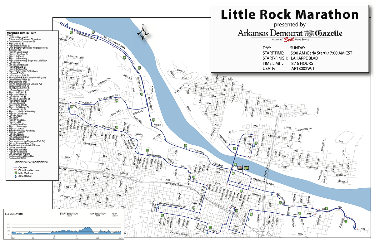 Little Rock Marathon Map | The Arkansas Democrat-Gazette - Arkansas ...
