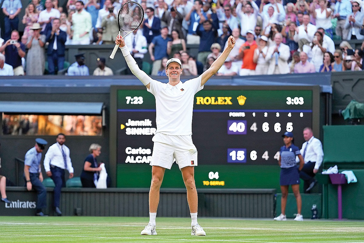 Sinner beats defending champion Alcaraz to win his first Wimbledon ...