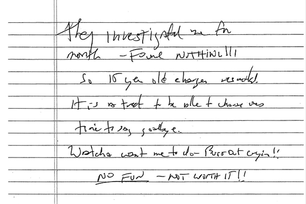 A note a former cellmate says he found after Epstein's suspected ...