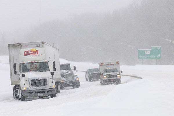 Big Rigs Wait Out Winter Storm