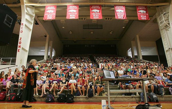 Short on space, UA classes take to arena | Northwest Arkansas Democrat ...