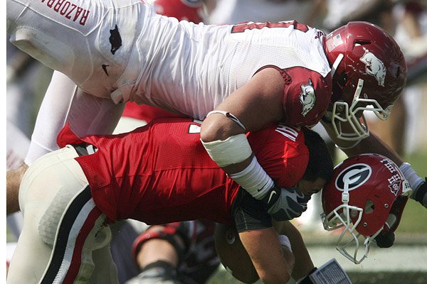Razorbacks’ line set with stout bookends | Whole Hog Sports