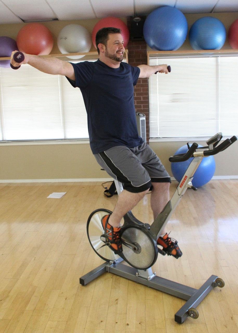 Dumbbell work puts spin on cycling
