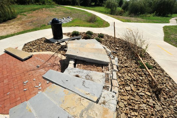 Car damages rest stop at newly opened Rogers trail | The Arkansas ...