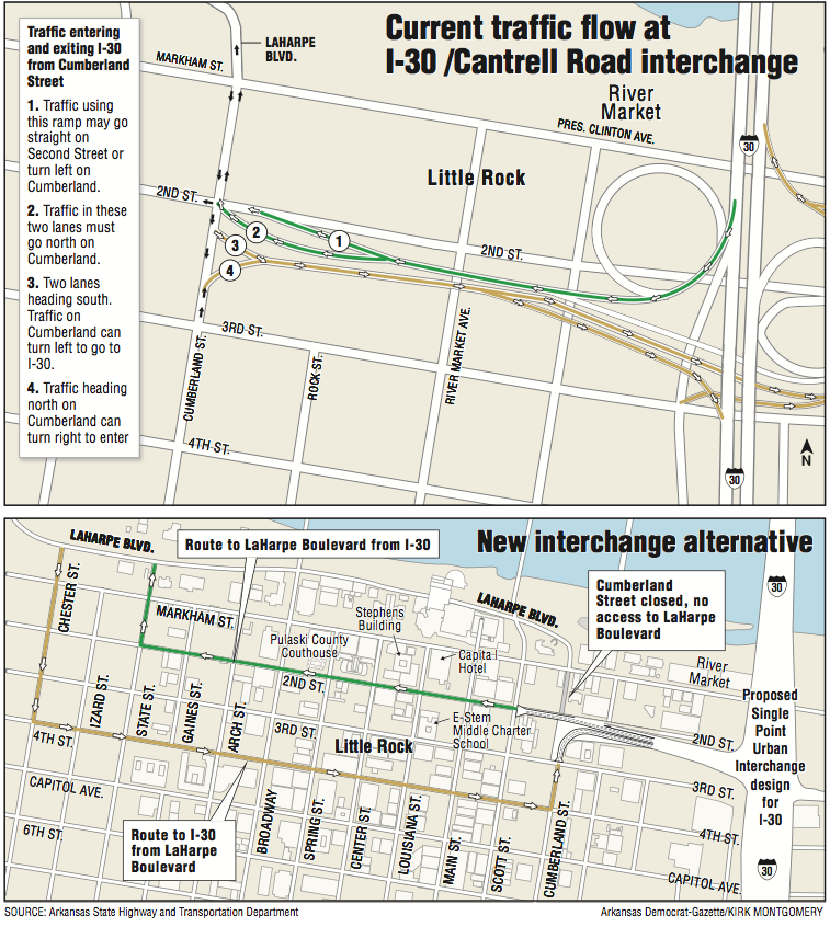 I-30 plan channels traffic in zigs, zags