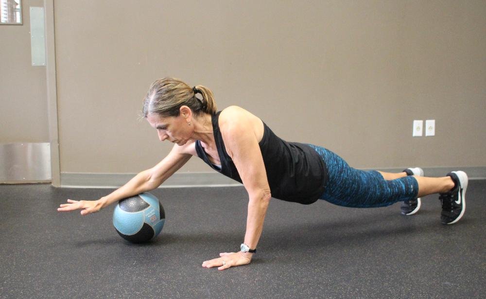 Roller Plank adds medicine ball to hone balance