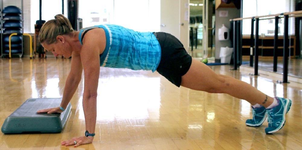 Step platform provides plank to workout variety