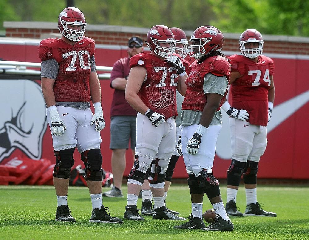 Starting offensive line taking shape | The Arkansas Democrat-Gazette ...