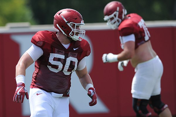 Keeping them guessing: Anderson building confidence on Razorbacks O-line
