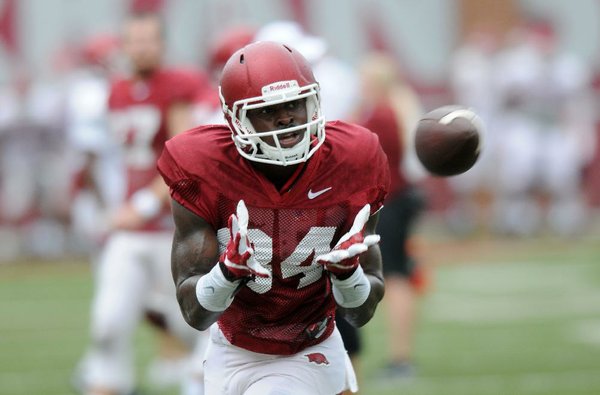 Razorback wide receiver D'Vone McClure, 22, kept an eye on football ...