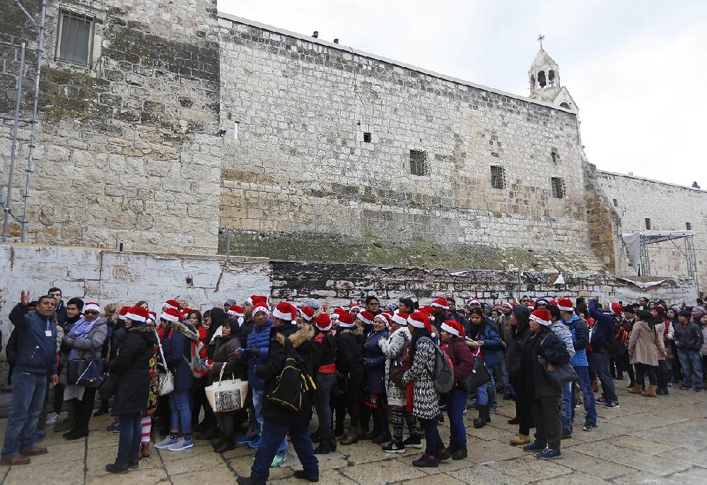 In Bethlehem, Christians joyous in Manger Square