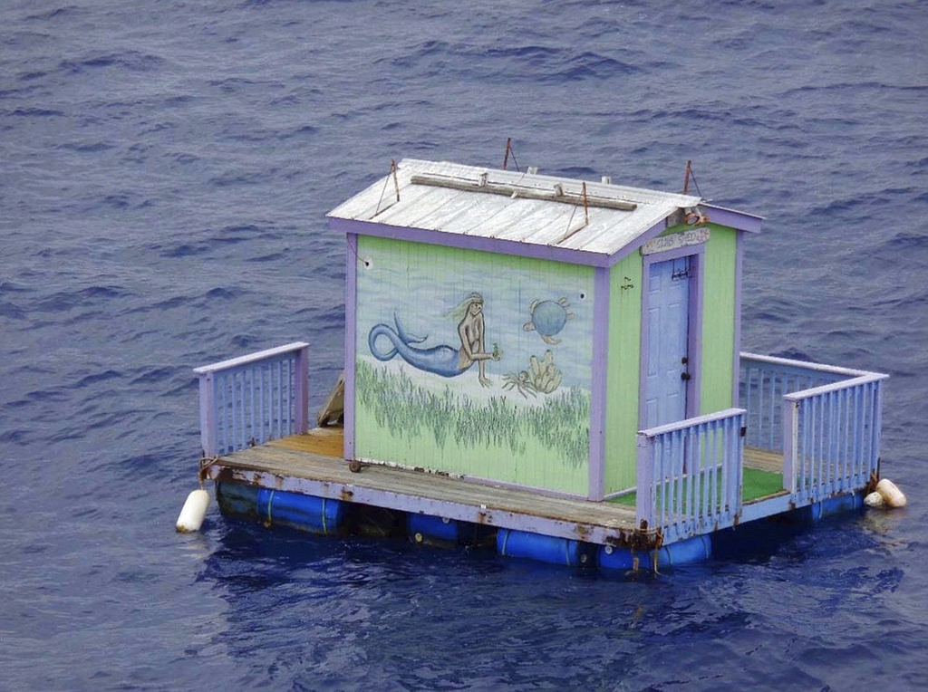 PHOTO: Tiny mermaid-painted building apparently drifted 200 miles | The ...