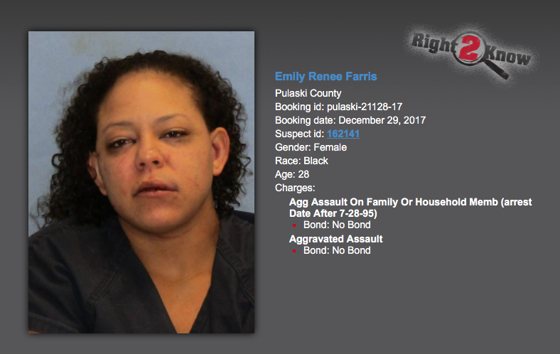 Central Arkansas woman accused of trying to stab man with steak knives