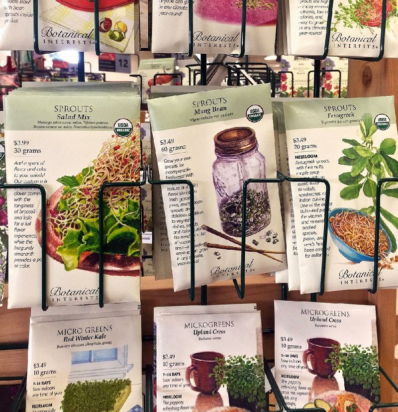 Seed packets ripe with growing tips