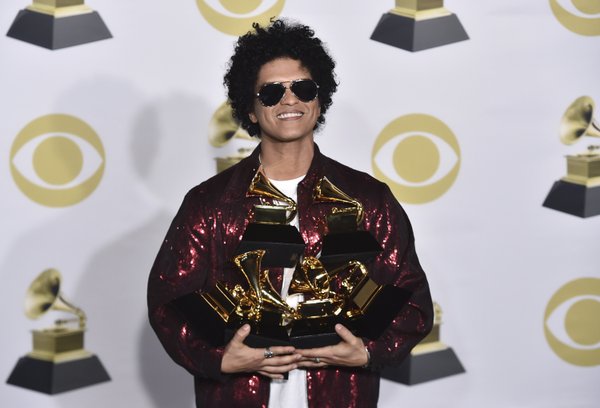Bruno Mars crashes rap's big party at the Grammys | Hot Springs ...