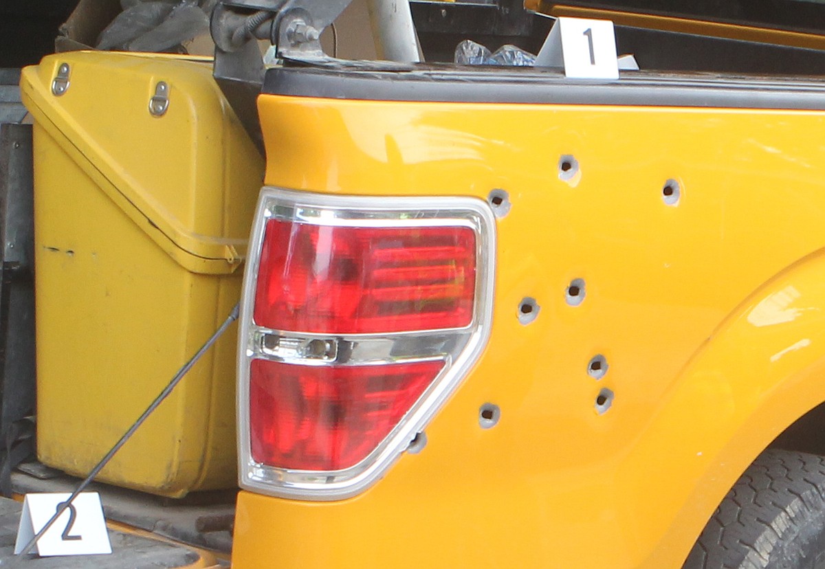 PHOTO: Vehicle struck several times in Garland County gunfire; 1 held ...