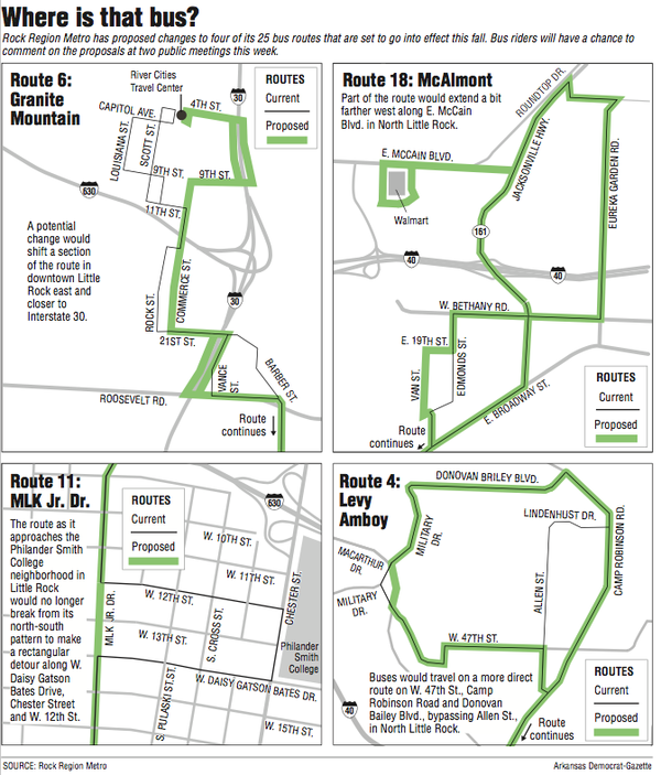 Rock Region Metro proposes bus-route changes, reversions | The Arkansas ...