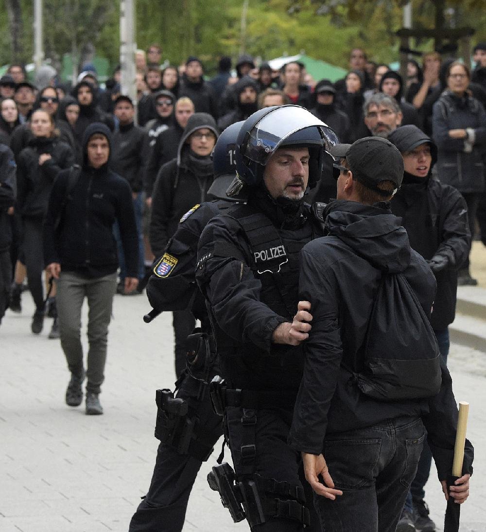 German far-right march halted early