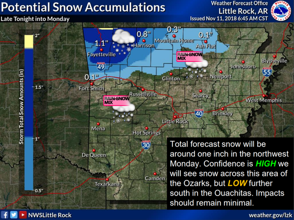 Snow in forecast for Northwest Arkansas tonight | Northwest Arkansas ...
