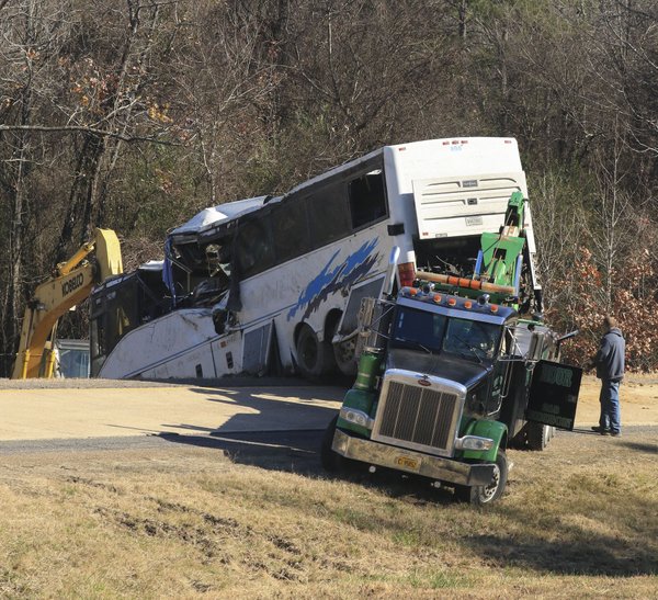 1 dead, 45 people hurt in charter bus crash