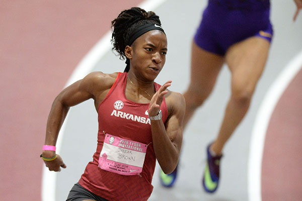 WholeHogSports - UA's Brown doubles up at Tyson meet