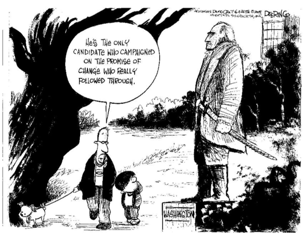 JOHN DEERING CARTOON: Following through on the promise of change | The ...