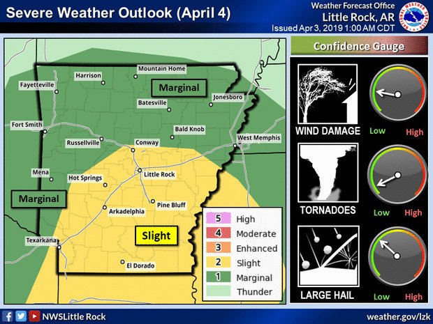 Slight risk of severe weather today | El Dorado News