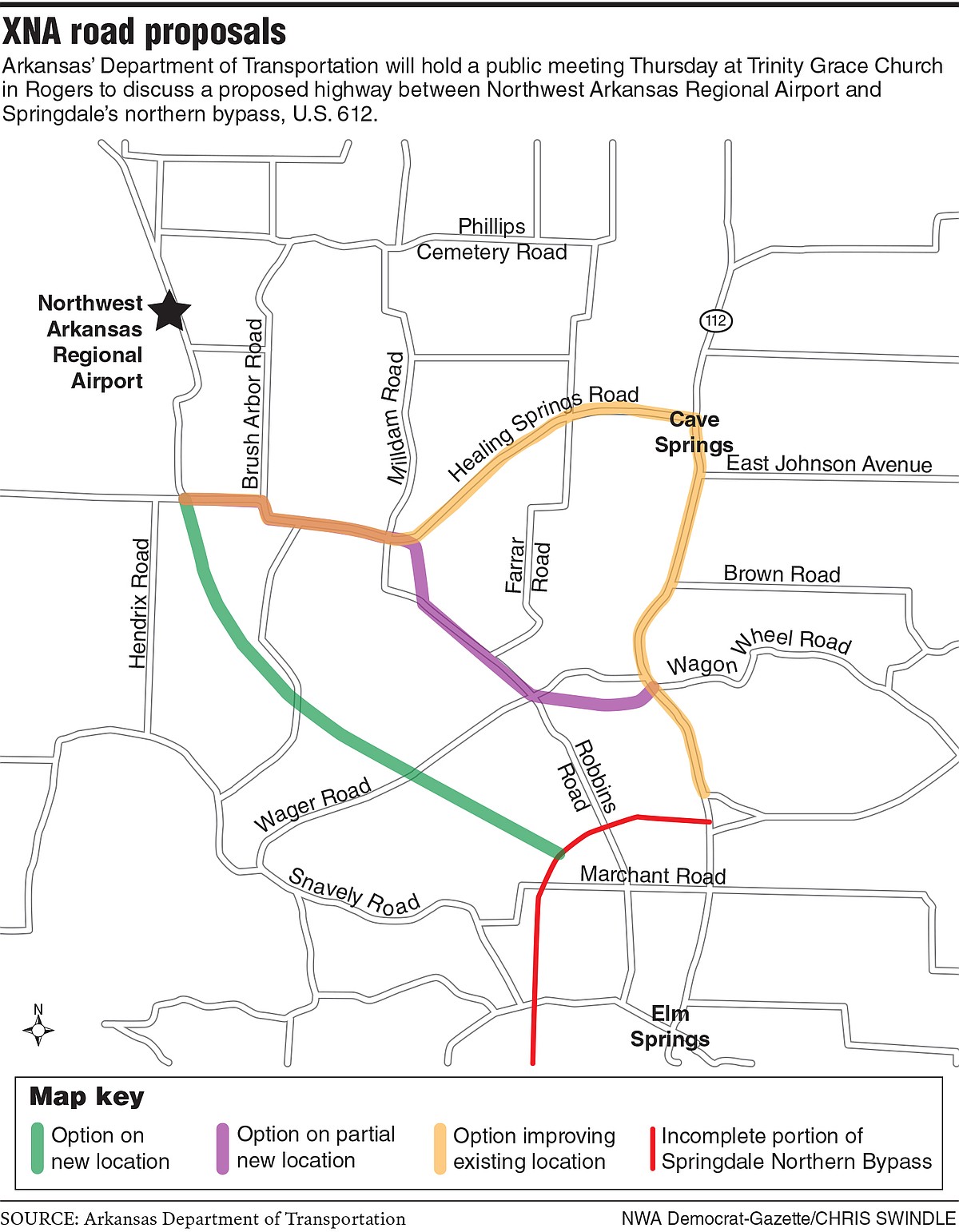 Proposed routes for road to XNA unveiled | The Arkansas Democrat ...