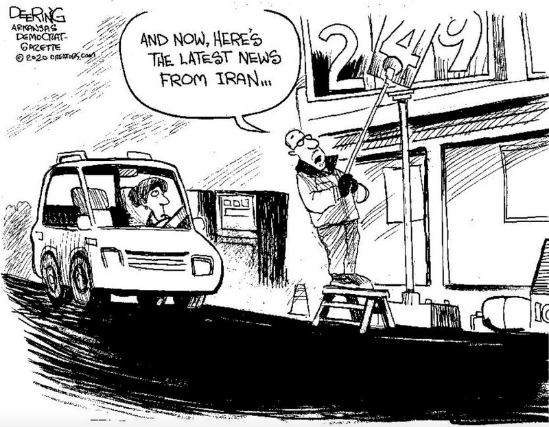 JOHN DEERING CARTOON: The latest news from Iran