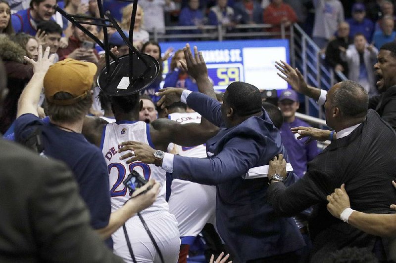 Brawl mars end of Jayhawks' victory | The Arkansas Democrat-Gazette ...