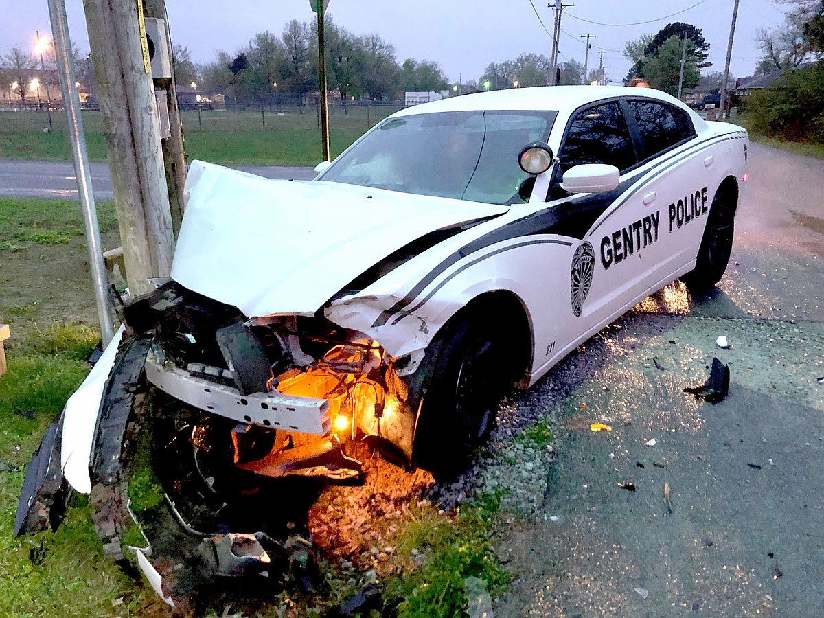 Gentry police car damaged in accident | Westside Eagle Observer