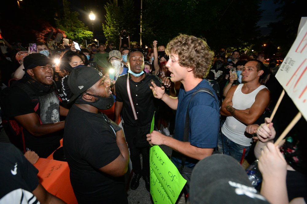 Thousands protest peacefully in Fayetteville