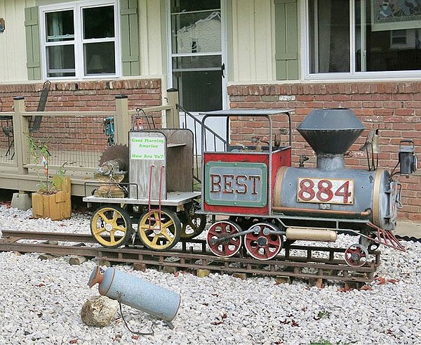 Unique train chugs into town