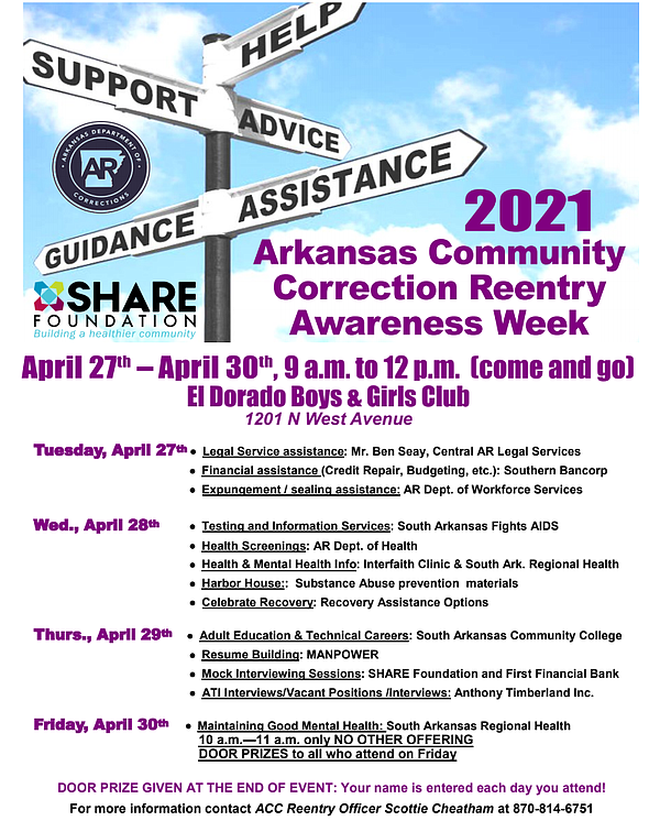 ACC Reentry Awareness Week kicks off next week | El Dorado News