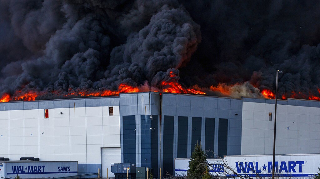 Fire at Walmart warehouse near Indianapolis | Northwest Arkansas ...