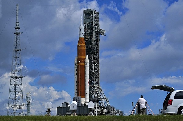 NASA moon rocket on track for launch despite lightning hits ...