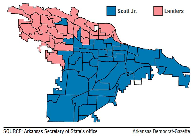 Results show northwest Little Rock backed Steve Landers as Mayor Frank ...
