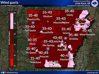 Arkansas forecasters say wind advisory issued for Wednesday, severe ...