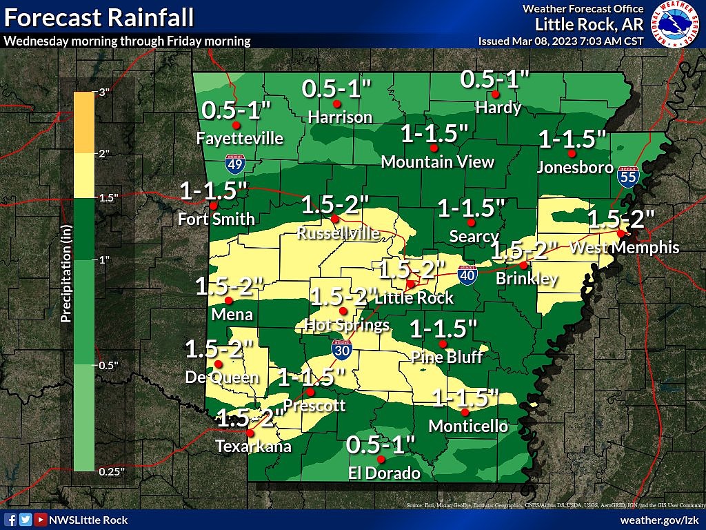 Rain could bring localized flash flooding to parts of state ...