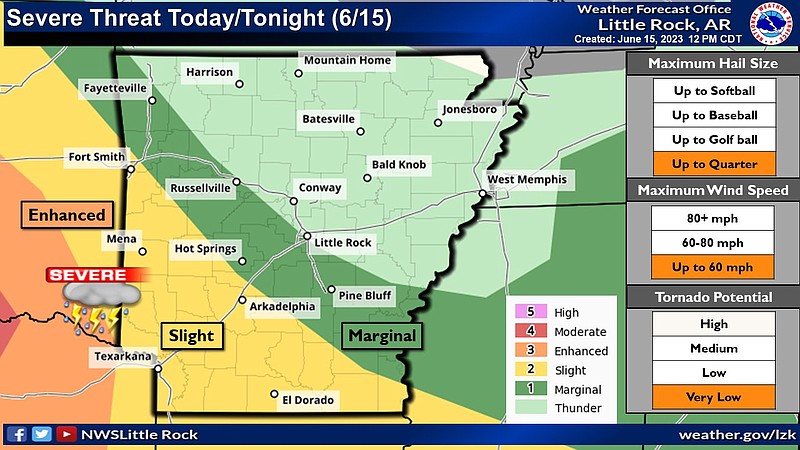 Southwest part of the state facing slight risk of severe weather | The ...